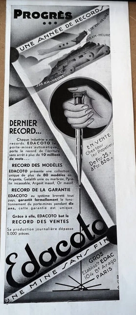 PUBLICITE ADVERTISING - Edacoto - mine et porte-mine - crayon - 1072 ...