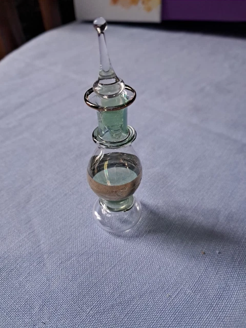 I=FLACON À PARFUM en verre soufflé égyptien VERT et Doré H 9,5 cm EUR ...