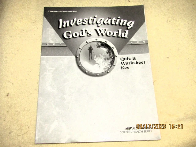 ABEKA 5TH GRADE Investigating God's World Teacher Quiz/Worksheet Key ...