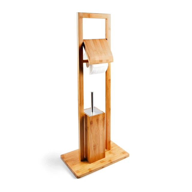 ENSEMBLE PORTE-BROSSE WC Support Papier Toilette Bambou porte-rouleau ... ENSEMBLE PORTE-BROSSE WC Support Papier Toilette Bambou porte-rouleau ...