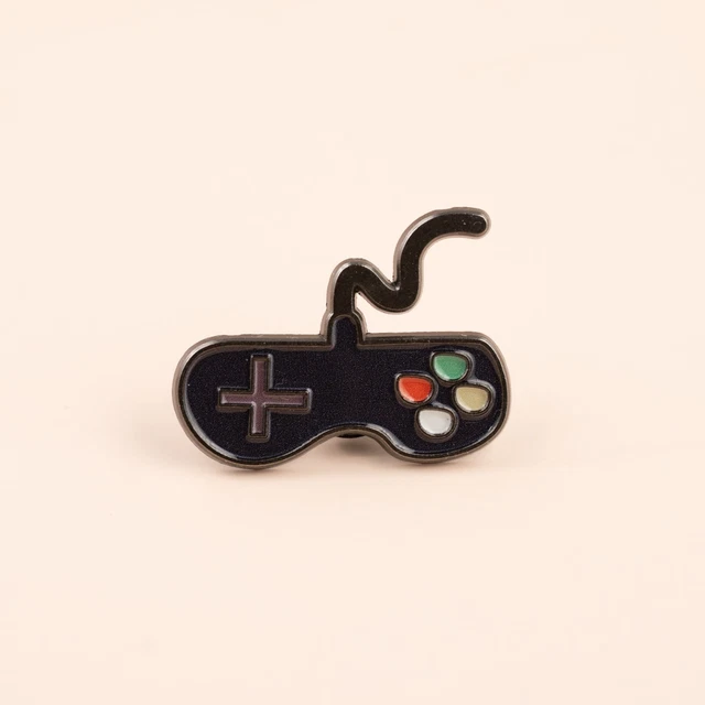RETRO WIRED GAME Controller Enamel Pin – Classic Gaming Joystick Badge ...