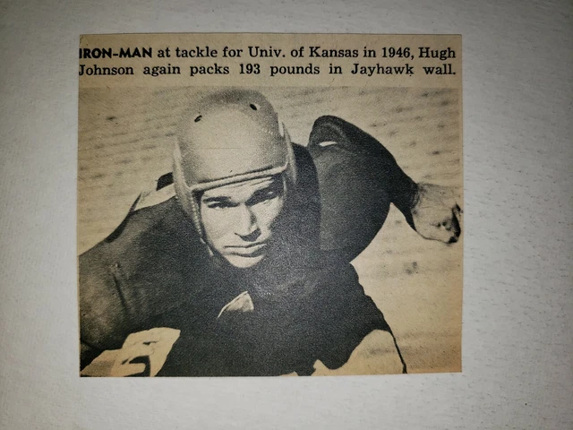 PANNEAU CO PICTURAL football Hugh Johnson Université du Kansas 1947 EUR ...