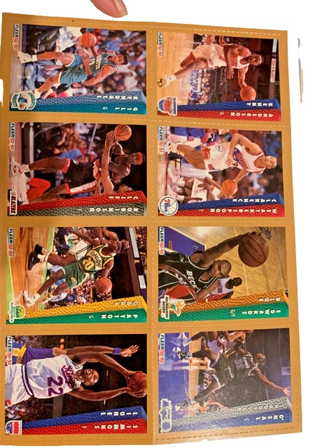 NEUF 1992-93 NBA Rising Stars Book 16 cartes Fleer non coupées ...