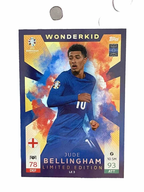 TOPPS MATCH ATTAX Euro 2024 Limited Edition JUDE BELLINGHAM Wonderkid ...