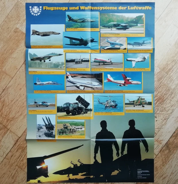 POSTER BUNDESWEHR FLUGZEUGE und Waffensysteme der Luftwaffe Mai 1993 ...