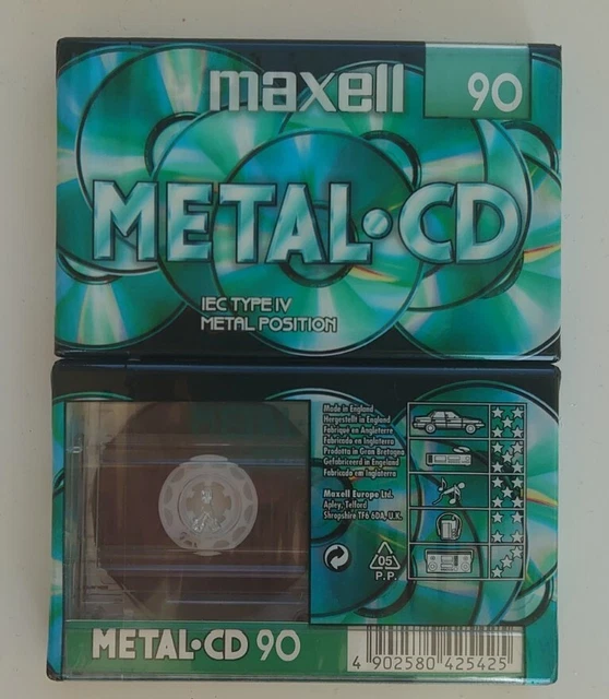 NEW SEALED MAXELL Metal CD 90 IEC Type IV Metal Position Blank Cassette ...