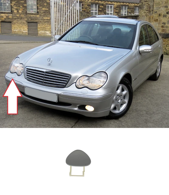 NEW FRONT HEADLIGHT Washer Cover Cap Primed Right For Mercedes-Benz C ...