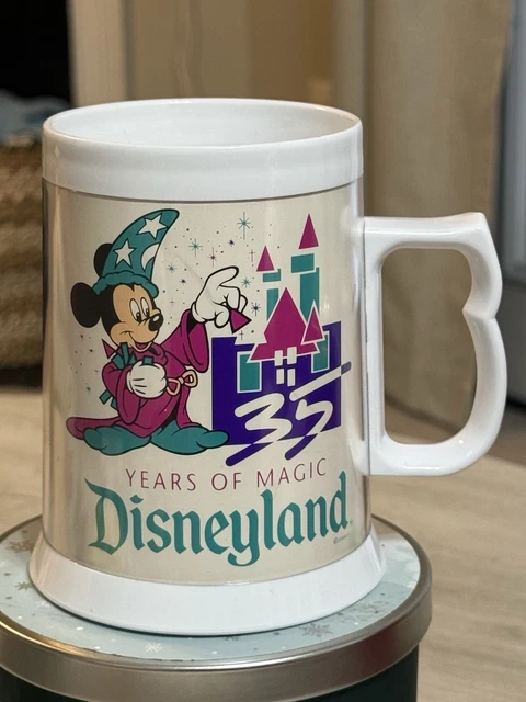 RARE VINTAGE DISNEYLAND 35 Years Of Magic Mickey Mouse Plastic Mug Cup ...