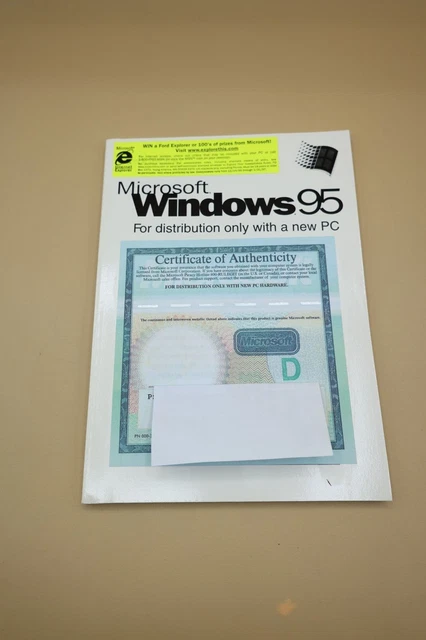 MICROSOFT WINDOWS 95 Booklet/Manual With Certificate Of Authenticity ...
