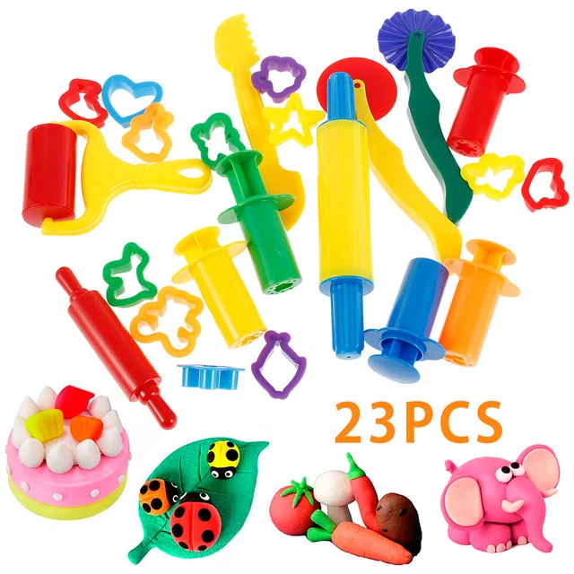 23X DOUGH TOOLS Extrusion Play Set Mold Kids Toys Modelling Clay ...