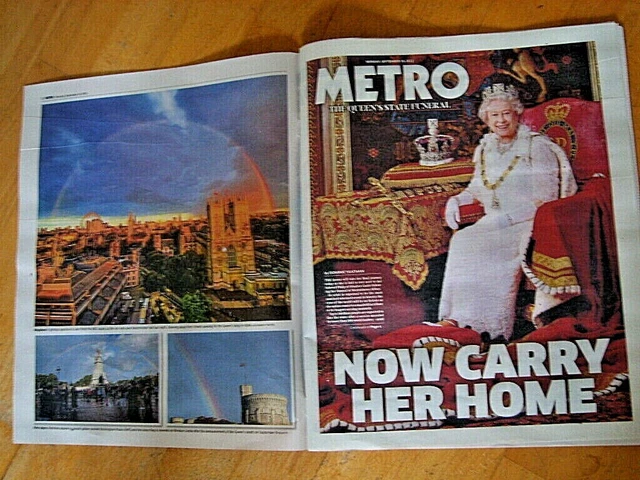 QUEEN ELIZABETH II METRO UK Newspaper *FUNERAL DAY* Sept 19th 2022 NEW ...
