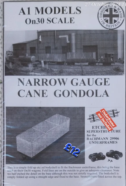 A1MODELS ON30 SCALE Narrow Gauge Cane Gondola. Foldup Design. Not Being ...