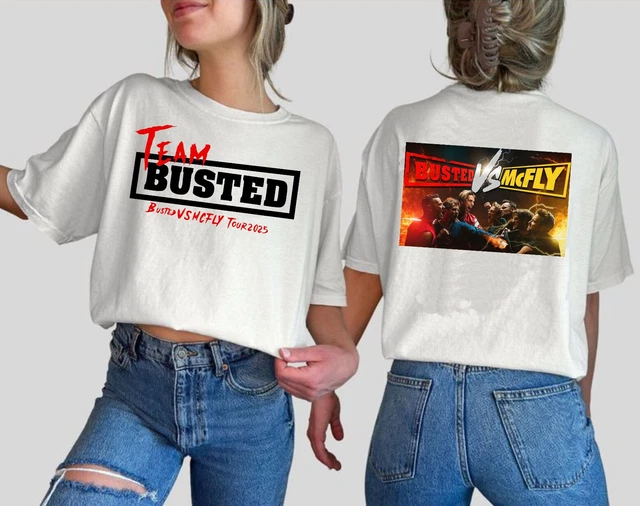 TEAM MCFLY 2025 Tour Tshirt, Busted Vs McFly Concert Front Back Shirt ...