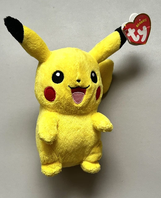 💛 POKÉMON 💛 2011 TY Beanie Babies 6” Plush Retired Soft Toy Pikachu ...