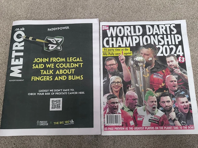 2024 PDC WORLD Darts Championship Preview Guide 24 Daily Star & Metro £ ...