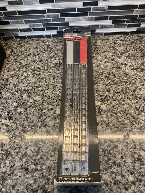 NOS CRAFTSMAN 9-41339 1/4" 3/8“ 1/2" Drive Socket Rack 41339 SET (3 ...