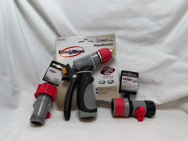 RAIN WAVE AQUA Nozzle Single Hose Connector Shut off with Quick Release ...
