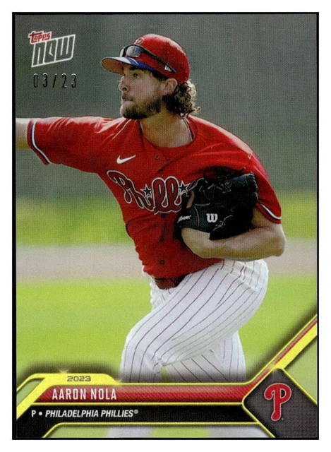 AARON NOLA SP 2023 Topps NOW giorno apertura strada 3/23 oro #183 ...