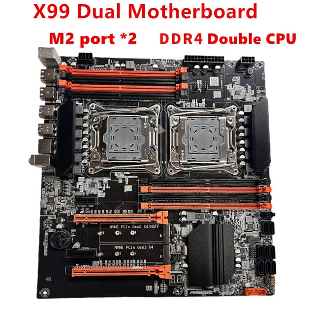 X99 DUAL CPU Motherboards Socket For LGA 2011-3 Dual USB3.0 M.2 8* DDR4 ...
