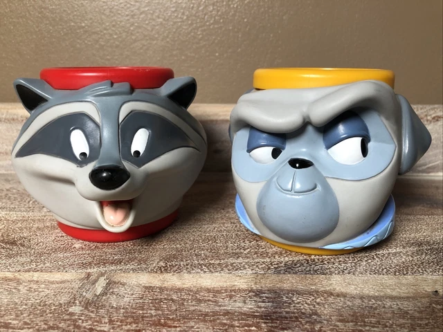 VINTAGE 1990S DISNEY Pocahontas Meeko Raccoon Plastic 3D Face Cup ...