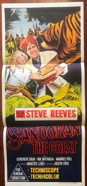 AUST. DAYBILL POSTER 1963 Sandokan the Great Steve Reeves $40.00 ...