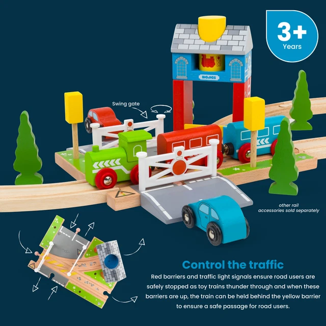 BIGJIGS RAIL WOODEN Signal Box Train Track Railway Accessories Playset ...