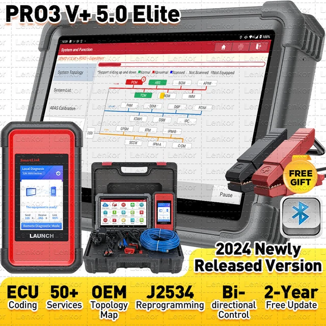 2024 LAUNCH X431 PRO3S V+ ELITE Car Diagnostic Tool J2534 Programming ...