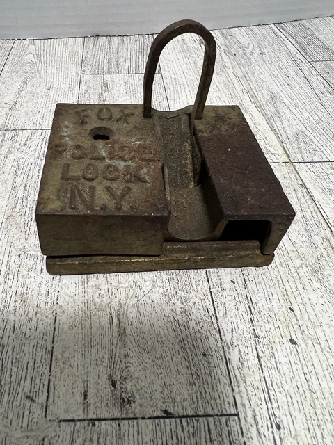 RARE VINTAGE / Antique Fox Police Lock N.Y. Cast Iron Lock $80.00 ...