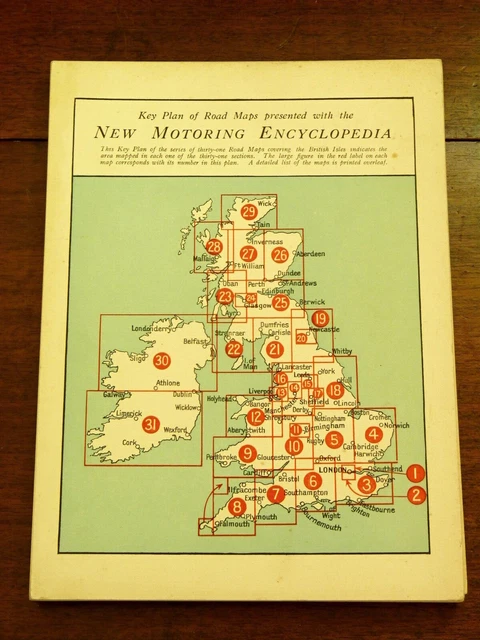 VINTAGE NEW MOTORING Encyclopedia 1936 road map 9. Glamorgan, Brecon ...