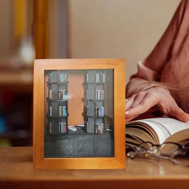 1X(MINIATURE BOOKSHELF WOODEN Book Nook Library Book Shelf Decor ...