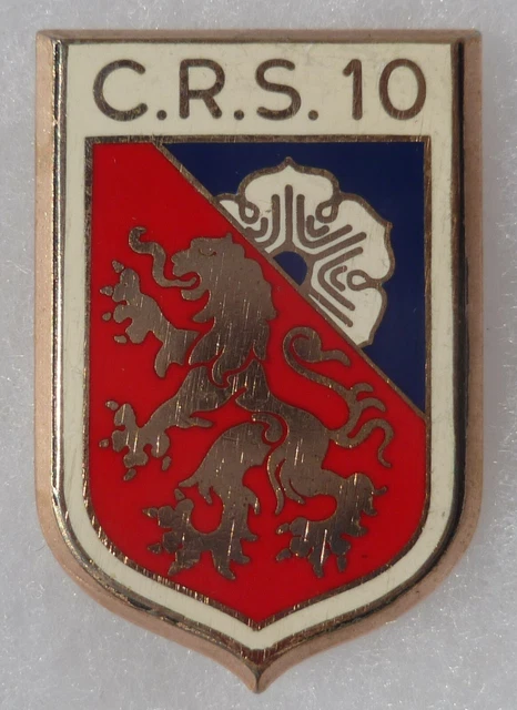 INSIGNE BADGE POLICE Obsolète CRS 10 ORIGINAL DRAGO variante dos lisse ...