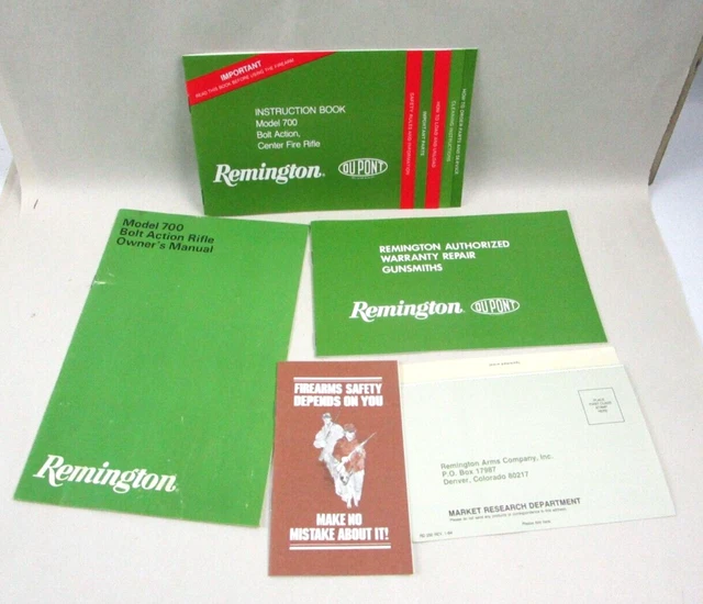 REMINGTON MODEL 700 Bolt Action Rifle Owner's Manual Instructions ...