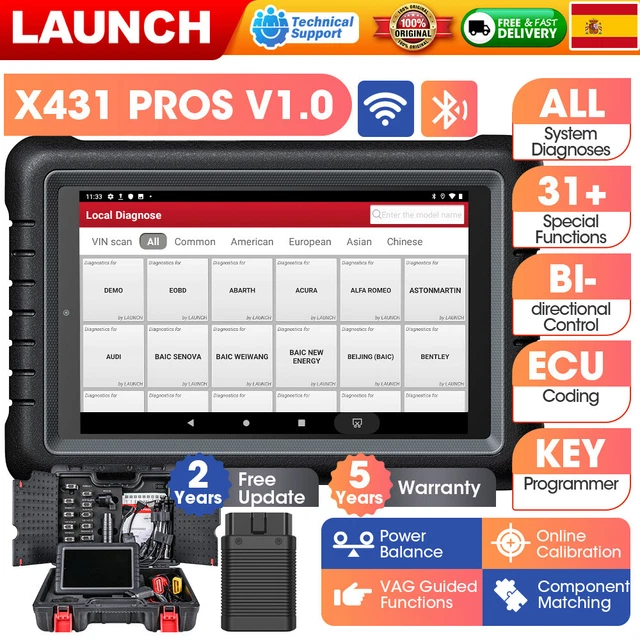 2024 LAUNCH X431 PROS V+ OBD2 Diagnóstico Control Bidireccional Codificación ECU EUR 729,00 ...