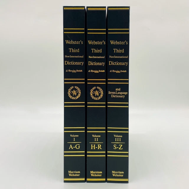 WEBSTERS THIRD NEW International Dictionary Unabridged in Three Volumes ...