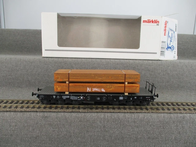 MÄRKLIN SPUR H0 48687 Güterwagen Schwerlast Flachwagen mit Metallladung in OVP EUR 124,90 ...