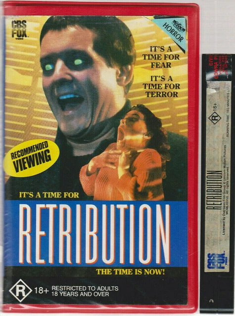 RARE VHS VIDEO Tape RETRIBUTION Big Box Ex-Rental Clamshell Case HORROR ...