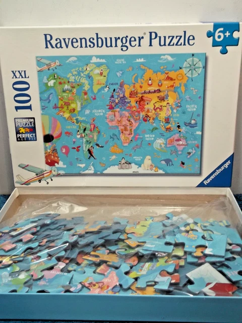 MAP OF THE World - 100 Xxl Piece Ravensburger Jigsaw Puzzle - 100% ...