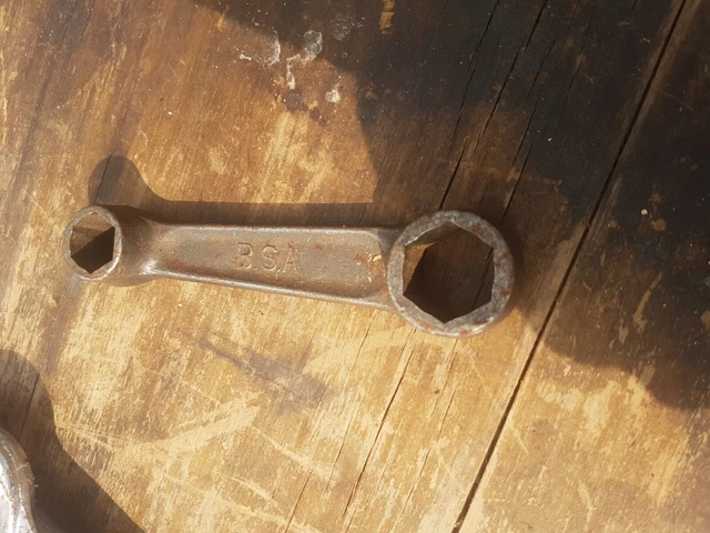 BSA MOTORCYCLE TOOL Kit Double Ended Ring Spanner Wrench 15-832 Vintage ...