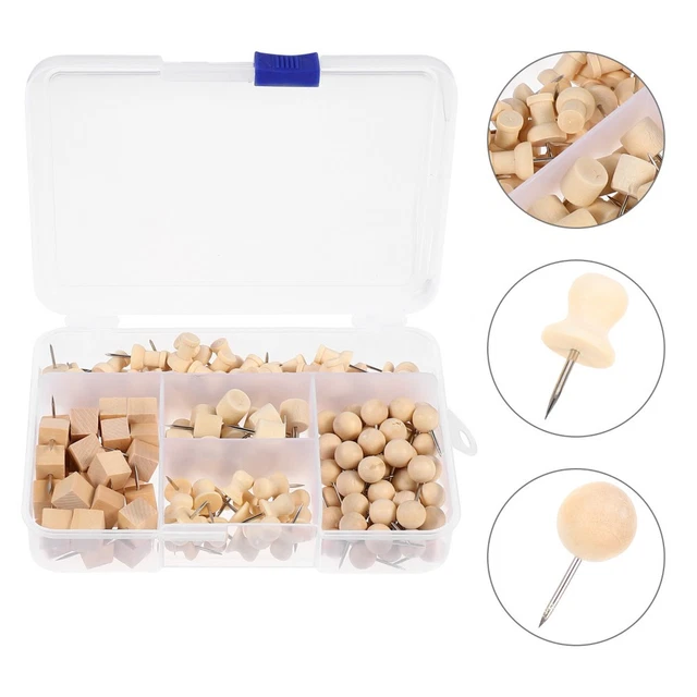 1 BOX OFFICE Pushpins Delicate Thumbtacks Creative Thumbtacks (Wood ...