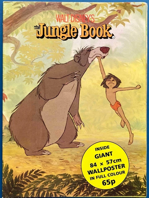 JUNGLE BOOK OFFICIAL UK Movie Poster Magazine Walt Disney 1970s £20.00 ...