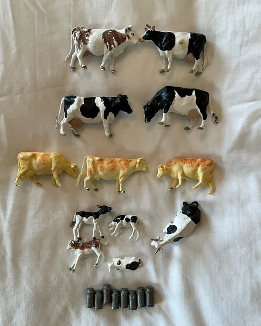 VINTAGE 1960’S/70’S BRITAINS Farm Animals/Cows/Bulls/Calves/Milk Churns ...