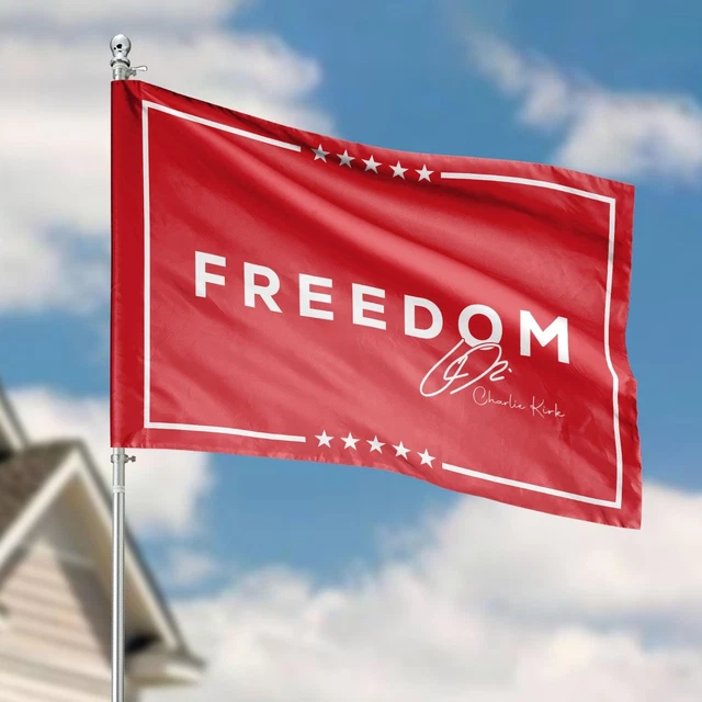 CHARLIE KIRK FREEDOM Flag, Charlie Kirk National Day of Remembrance ...
