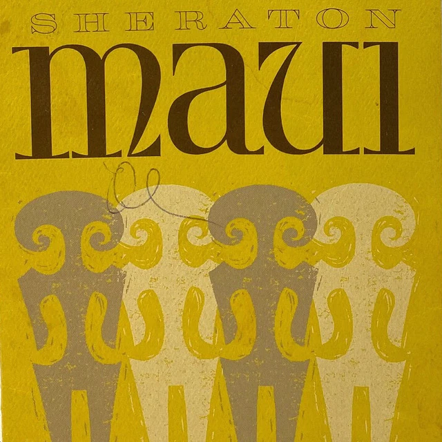 1960S SHERATON MAUI Room Service Menu Kaanapali Beach Princess Laiulani ...