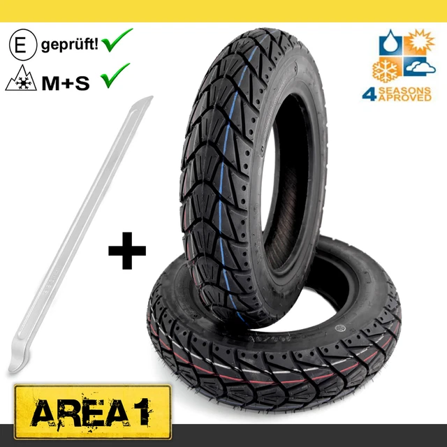 PAR TOUS LES Temps Pneu Kit Kenda K415 Fly Scooters Il Bello 150 4T (3. ...