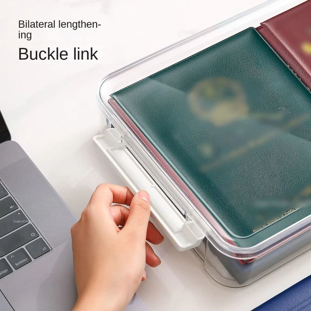 CLEAR PLASTIC FILE Box A4 Stackable Storage Box Paper Organizer $35.66 ...