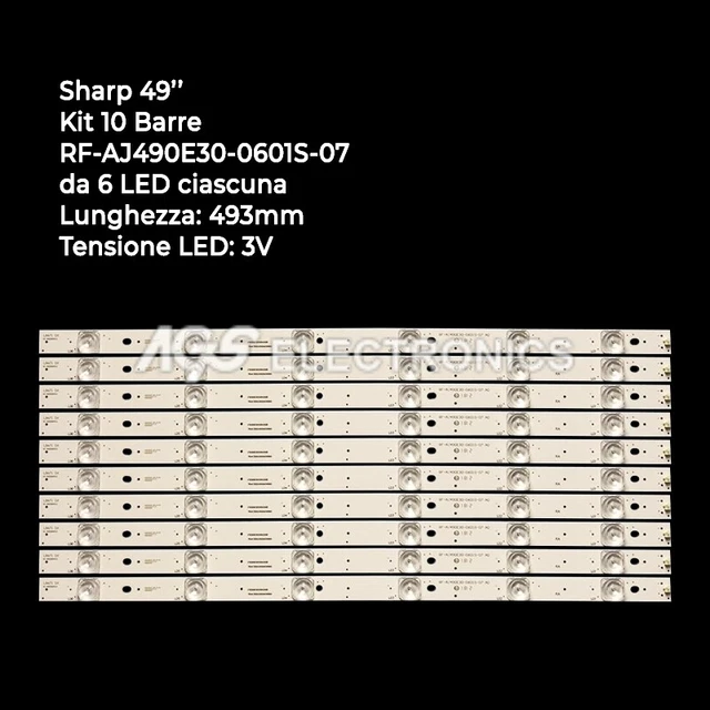 KIT 10 BARRES Strip 6 Tv Led Sharp Rf-Aj490E30-0601S-07 Rf-Aj490E32-0601S-02 EUR 35,50 - PicClick FR