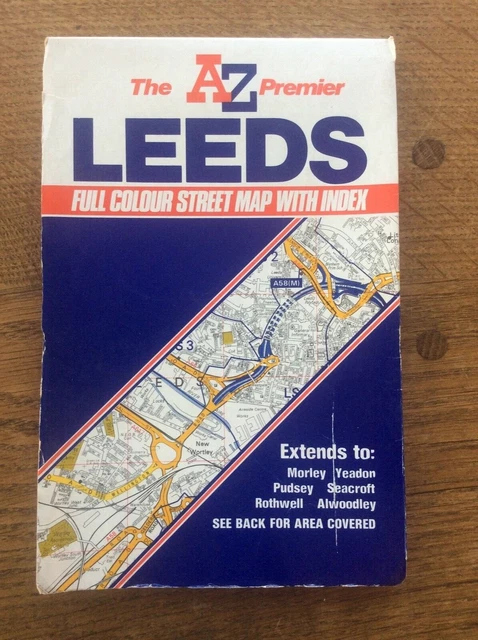 VINTAGE FOLD OUT Wall Street Map Plan + Index LEEDS Morley Yeadon ...