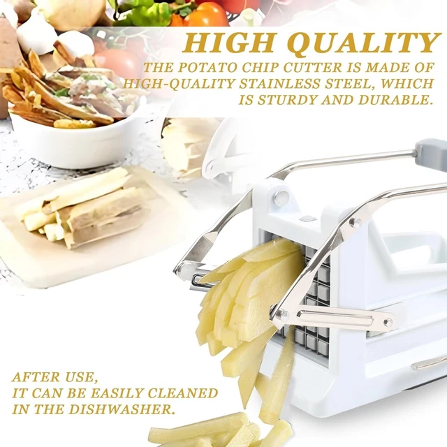 POTATO CHIPPER CHIP Chopper Cutter Slicer Maker & 2 Steel Edges 🍟 ...