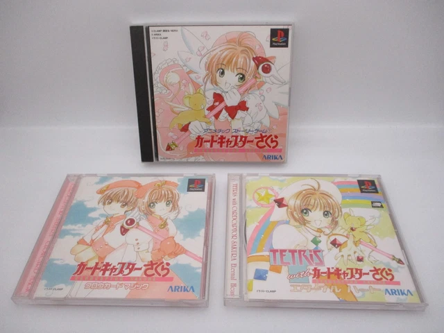 PS1 CARD CAPTOR Sakura Clowcard Magic, Animetic Story & Tetris 3Games ...