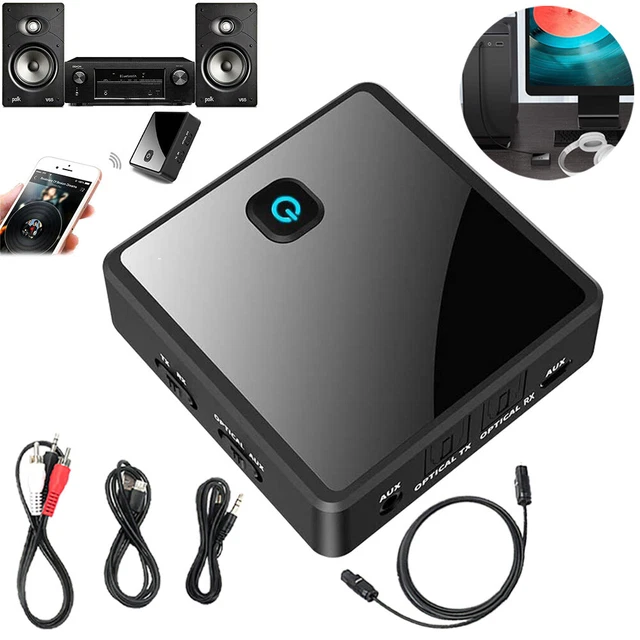 DC 5V BLUETOOTH Transmitter Receiver Optical Fiber Digital 3.5mm Audio ...